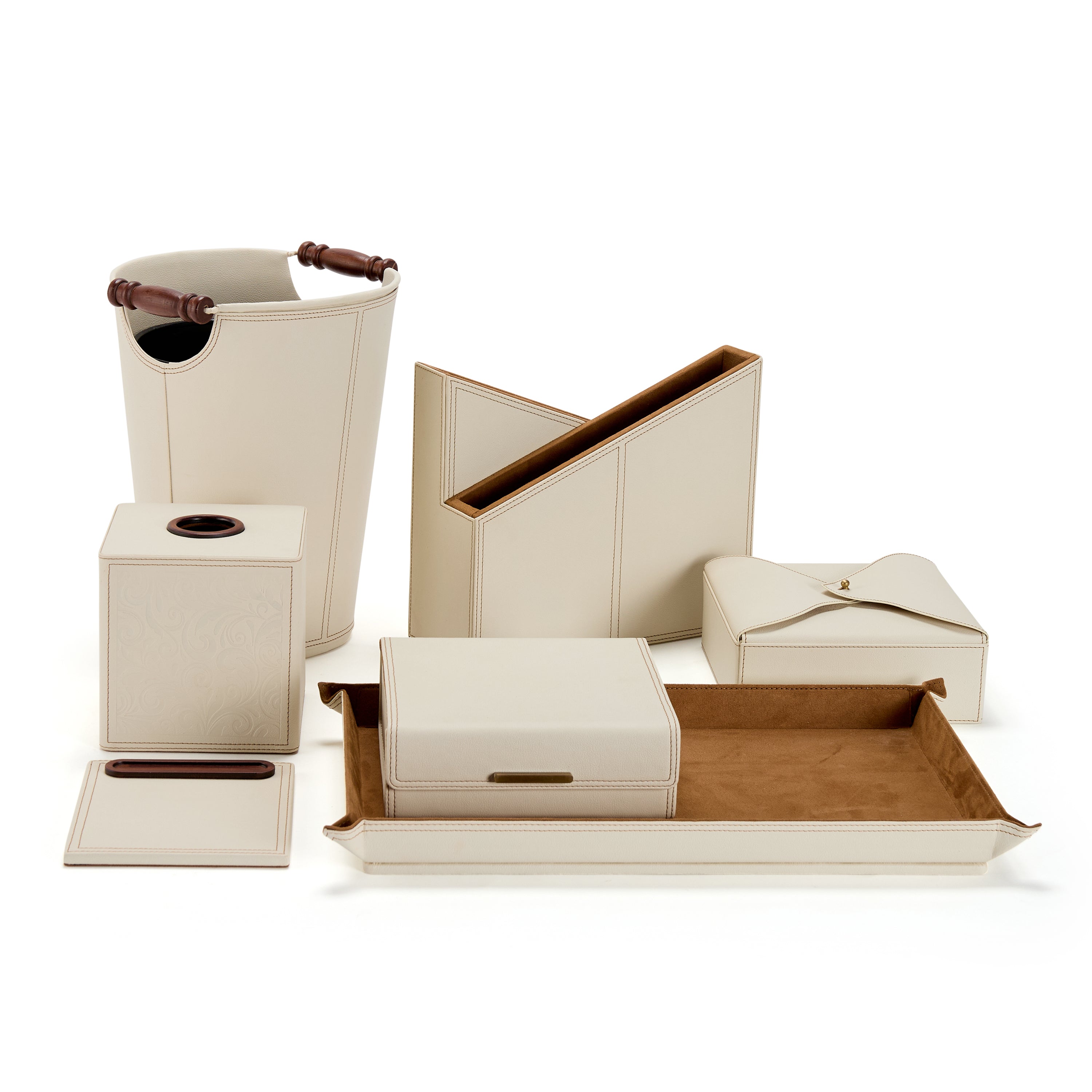 Ivory Bespoke Leather room organizational set – Rikan